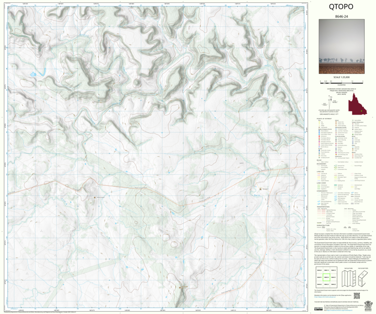 Mount Hutton (8646-24) Map by Department of Natural Resources and Mines ...