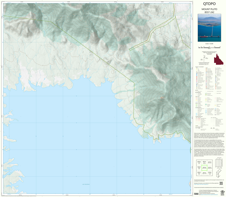Mount Pluto (8557-242) Map by Department of Natural Resources and Mines ...