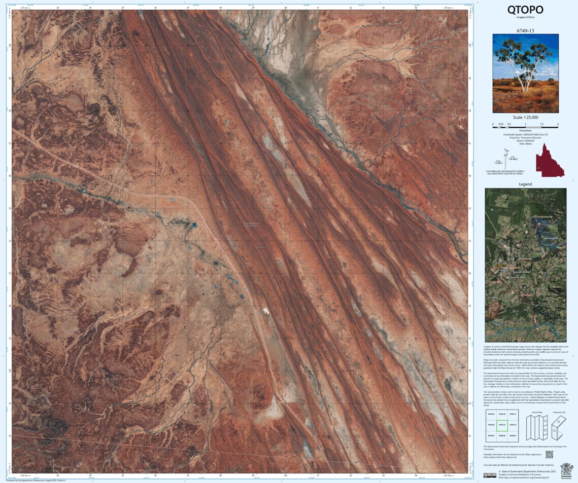 Bedourie (6749-13i) Map by Department of Resources | Avenza Maps