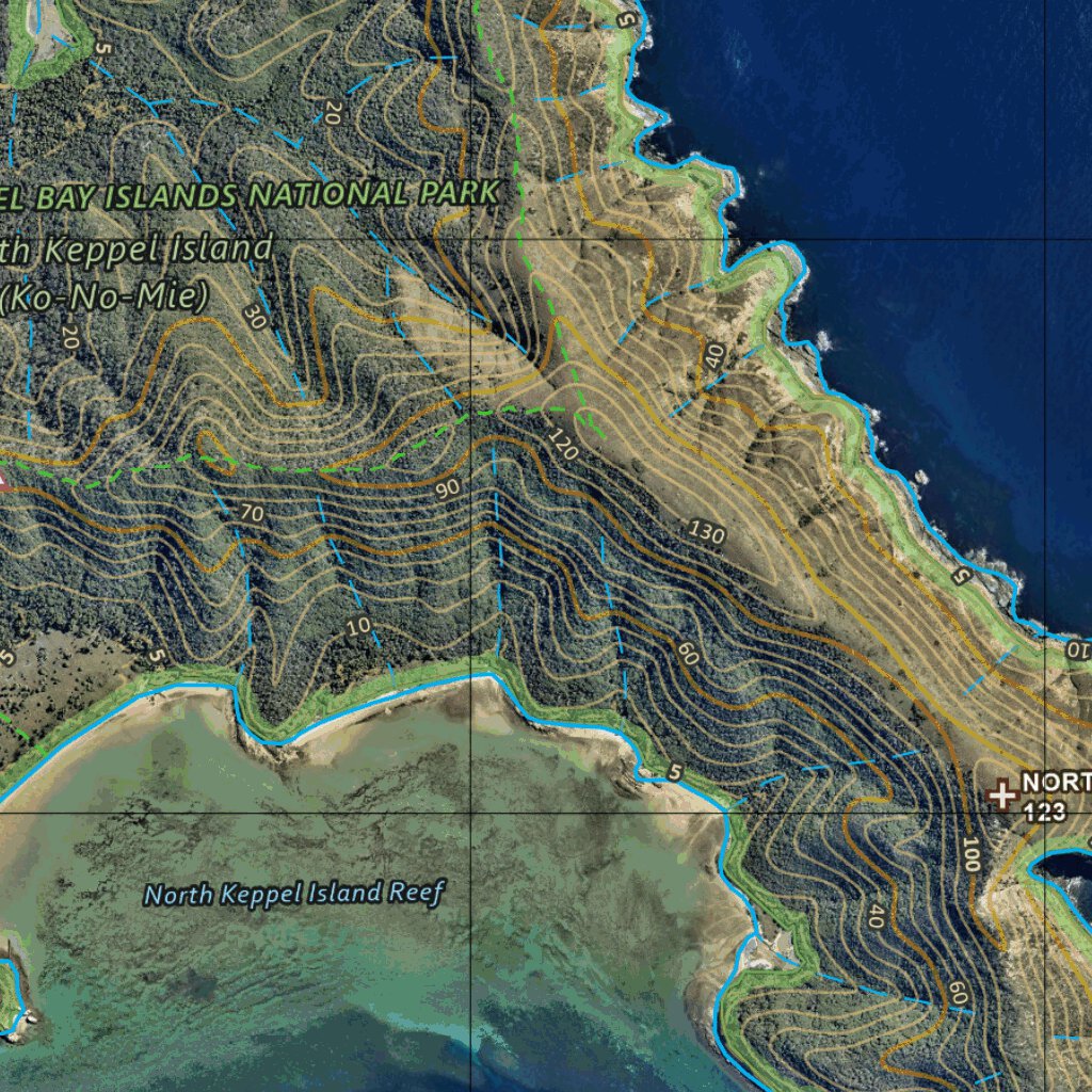 North Keppel (9051-11i) Map by Department of Resources | Avenza Maps