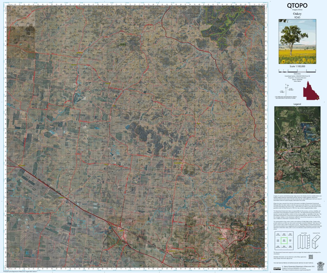 Oakey (9243i) Map by Department of Resources | Avenza Maps