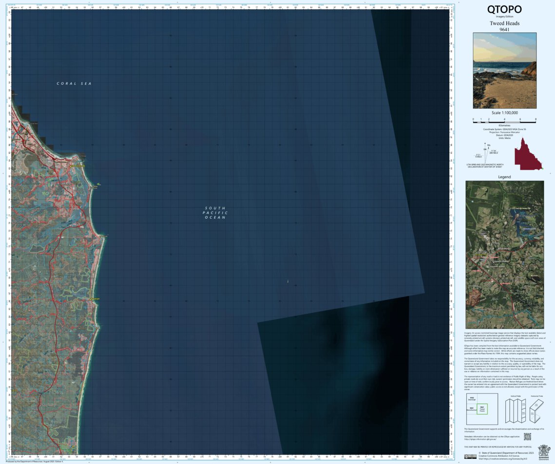 Tweed Heads (9641i) Map by Department of Resources | Avenza Maps