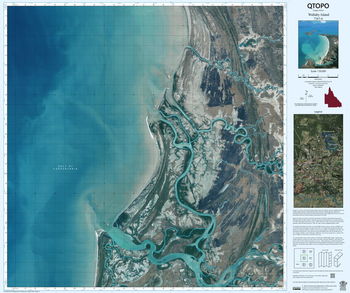 Wallaby Island (7267-4i) Map by Department of Resources | Avenza Maps