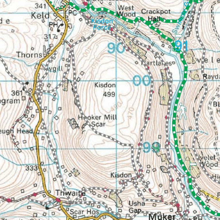 Coast 2 Coast Challenge Map 5 Nine Standards (Kirkby Stephen) to Reeth ...