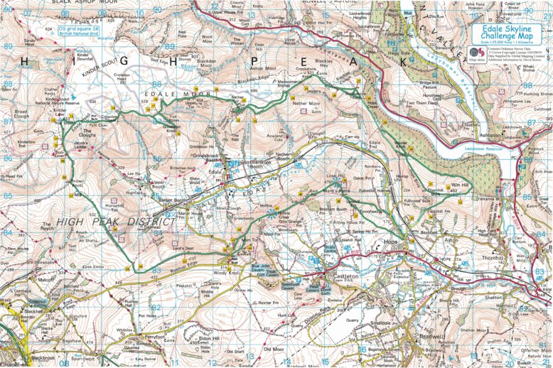 Edale Skyline Challenge Map by Discovery Walking Guides Ltd | Avenza Maps