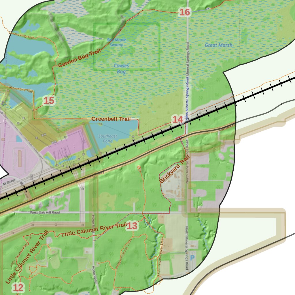 Mile 0-19 - Dunes Long Trail - Miller to State Park Map by Dunes Long ...