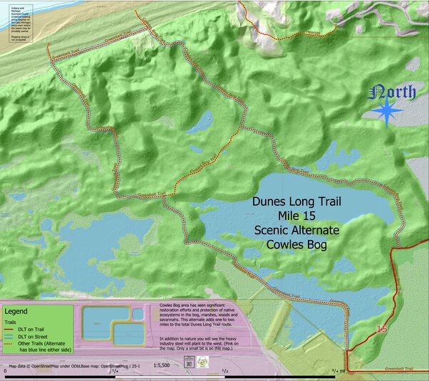 Mile 15 Scenic Alternate - Cowles Bog Map by Dunes Long Trail | Avenza Maps