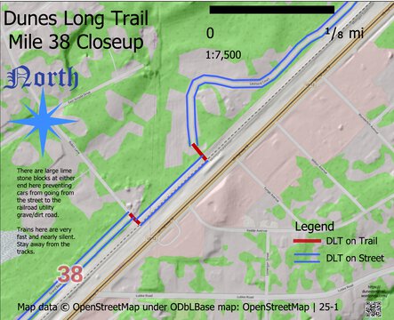 Mile 38 Closeup Map by Dunes Long Trail | Avenza Maps