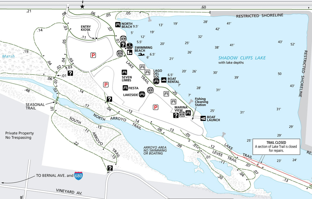 Shadow Cliffs Regional Recreation Area Map by EBRPD | Avenza Maps