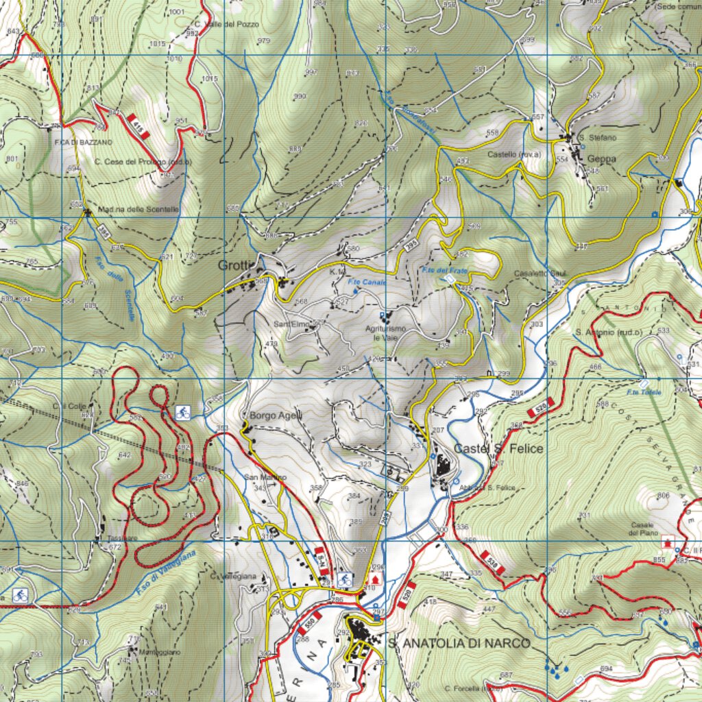 CARTA ESCURSIONISTICA MONTI DI SPOLETO E DELLA MEDIA VAL NERINA Map by ...