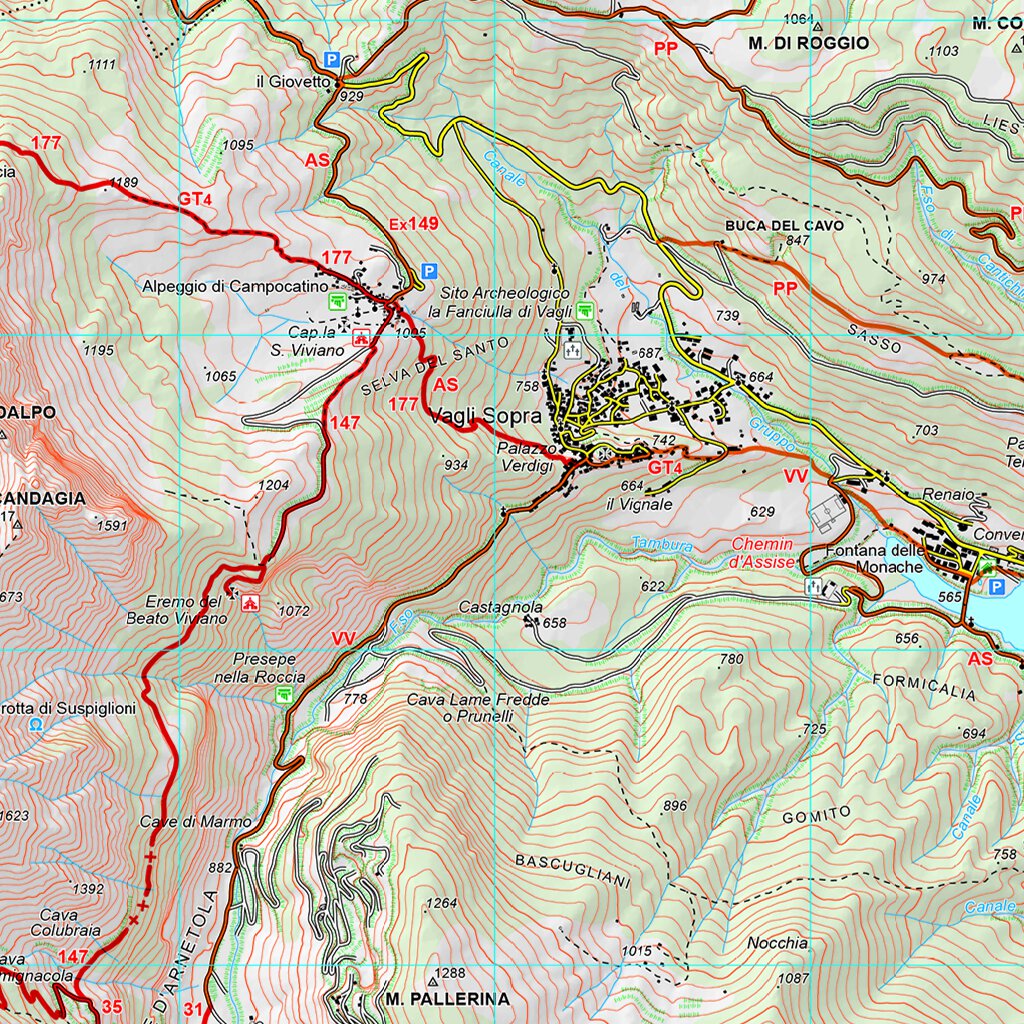 CARTA 101/102 ALPI APUANE - FOGLIO NORD Map by Edizioni Multigraphic ...