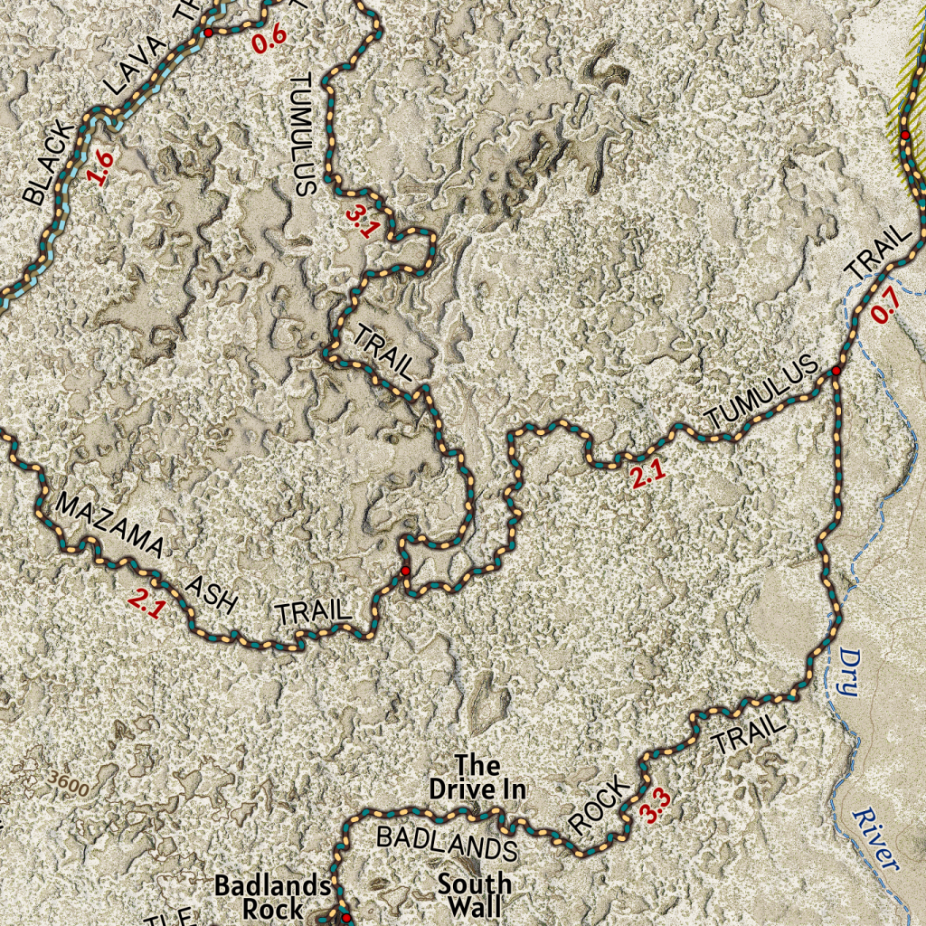 Oregon Badlands Wilderness and Horse Ridge Map by Elevation Changes ...