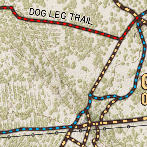 LOGE Area Trails GoodDog! and Rimrock Trailhead Map by Elevation ...