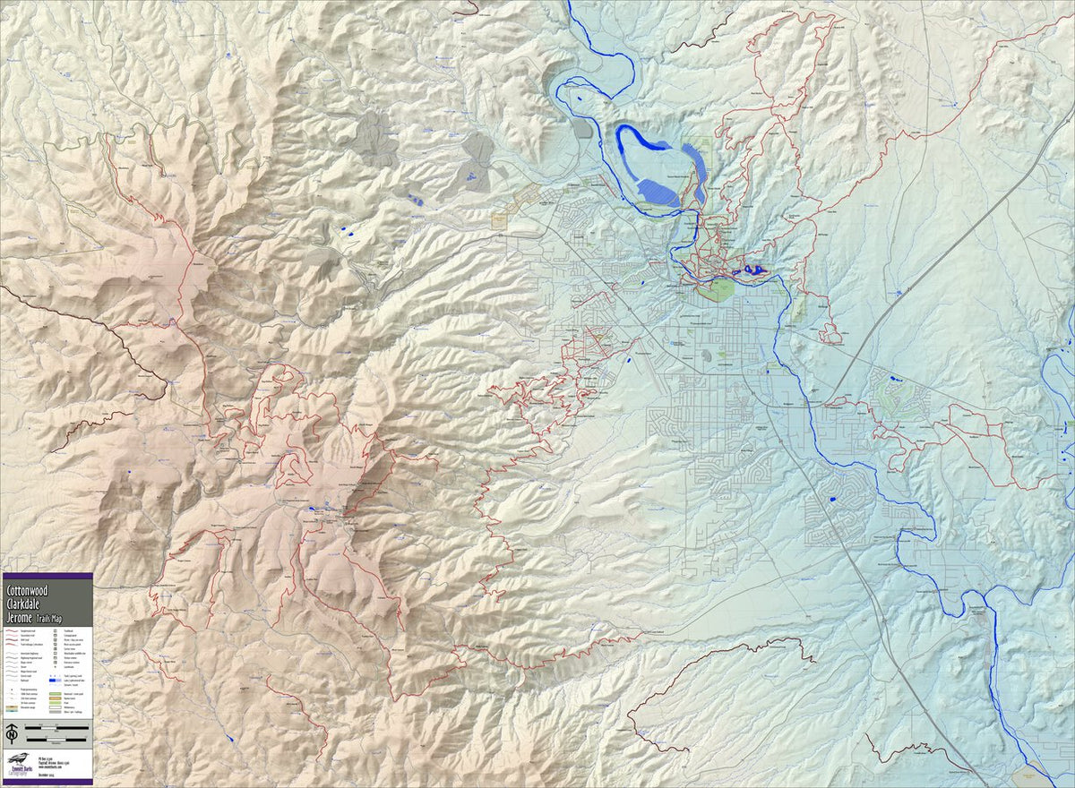 Cottonwood - Clarkdale - Jerome Trails Map by Emmitt Barks Cartography ...