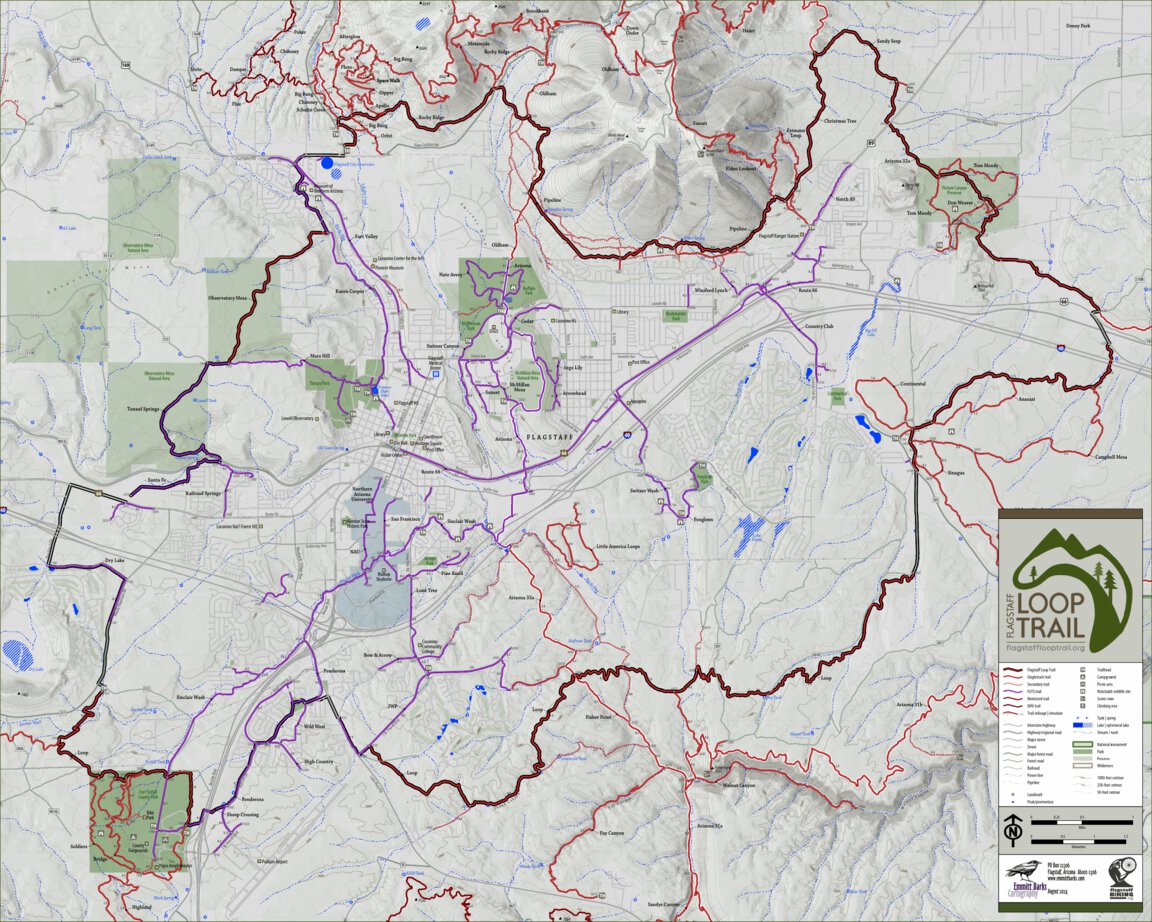 Flagstaff Loop Trail Map by Emmitt Barks Cartography | Avenza Maps