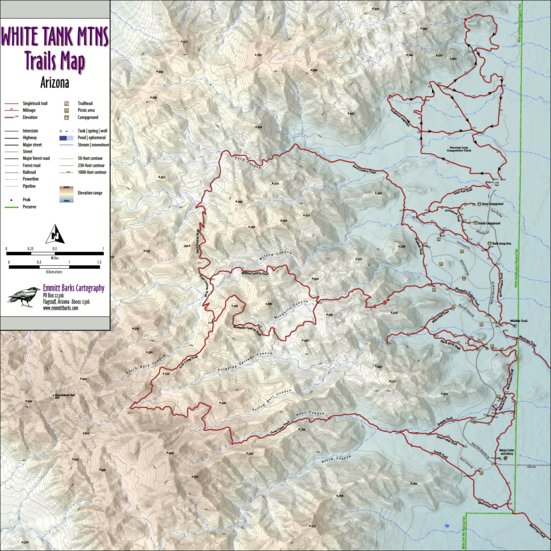 White Tank Mountains Trails Map by Emmitt Barks Cartography | Avenza Maps