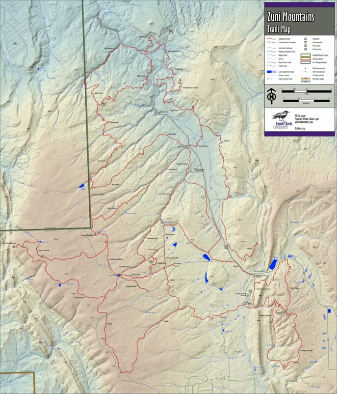Zuni Mountains Trails Map by Emmitt Barks Cartography | Avenza Maps