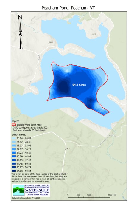 Wakesport Zone on Peacham Pond in Peacham, Vermont Map by Environmental ...