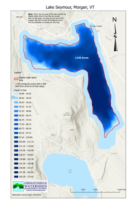 Wakesports Zone for Lake Seymour in Morgan, VT Map by Environmental ...
