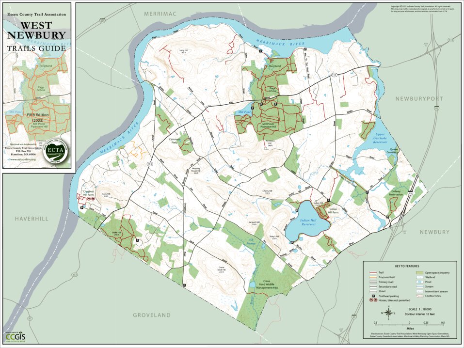 ECTA West Newbury Trail Map by Essex County Trail Association | Avenza Maps