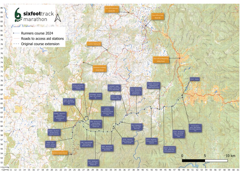 Six Foot Track Marathon 2024 Map by Event Safety Services | Avenza Maps