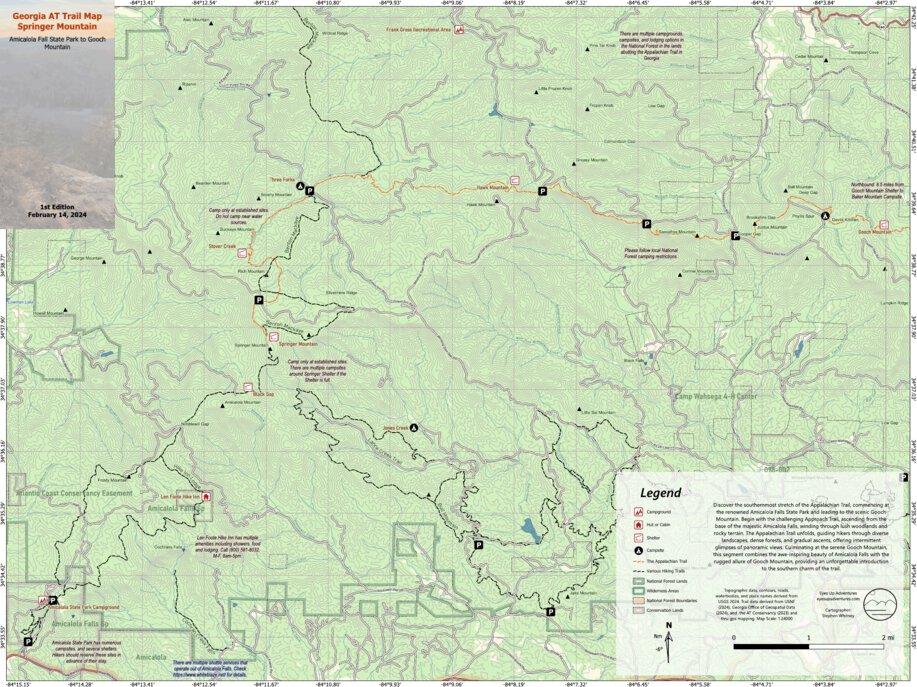 Georgia AT Map & Guide: Springer Mountain by Eyes Up Adventures ...