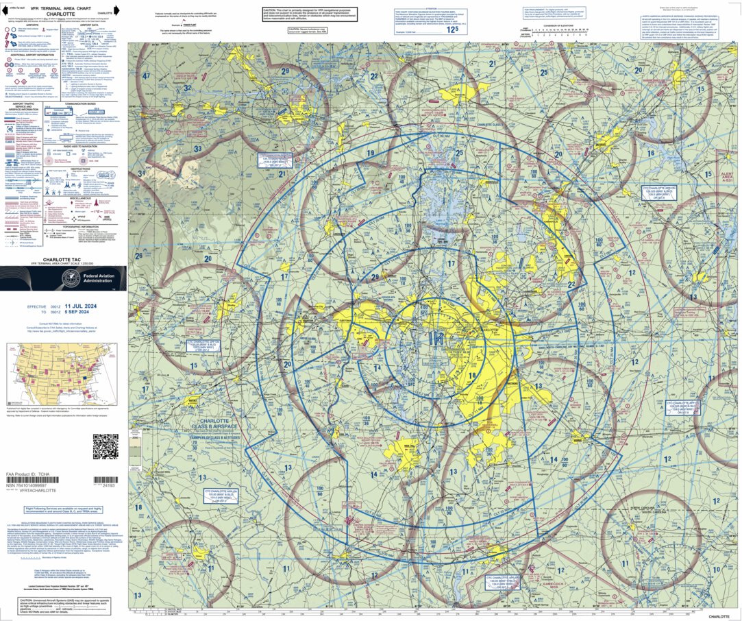 Charlotte TAC Map by FAA: Federal Aviation Administration | Avenza Maps