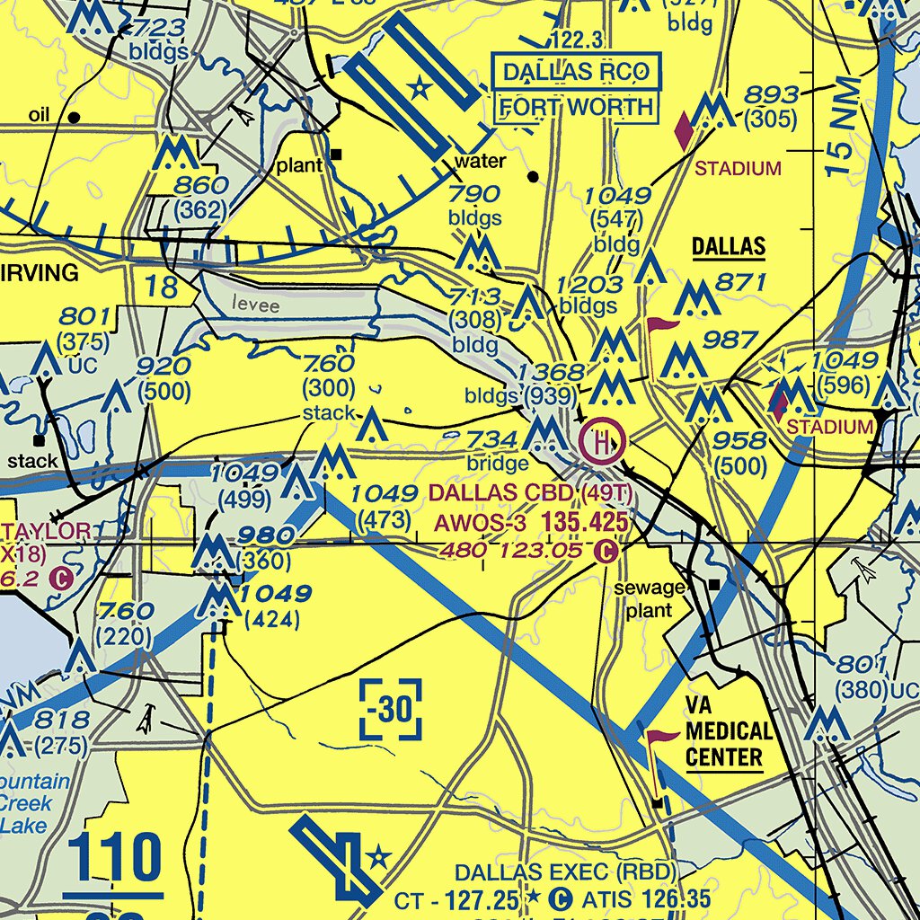 Dallas-Ft Worth TAC Map by FAA: Federal Aviation Administration ...