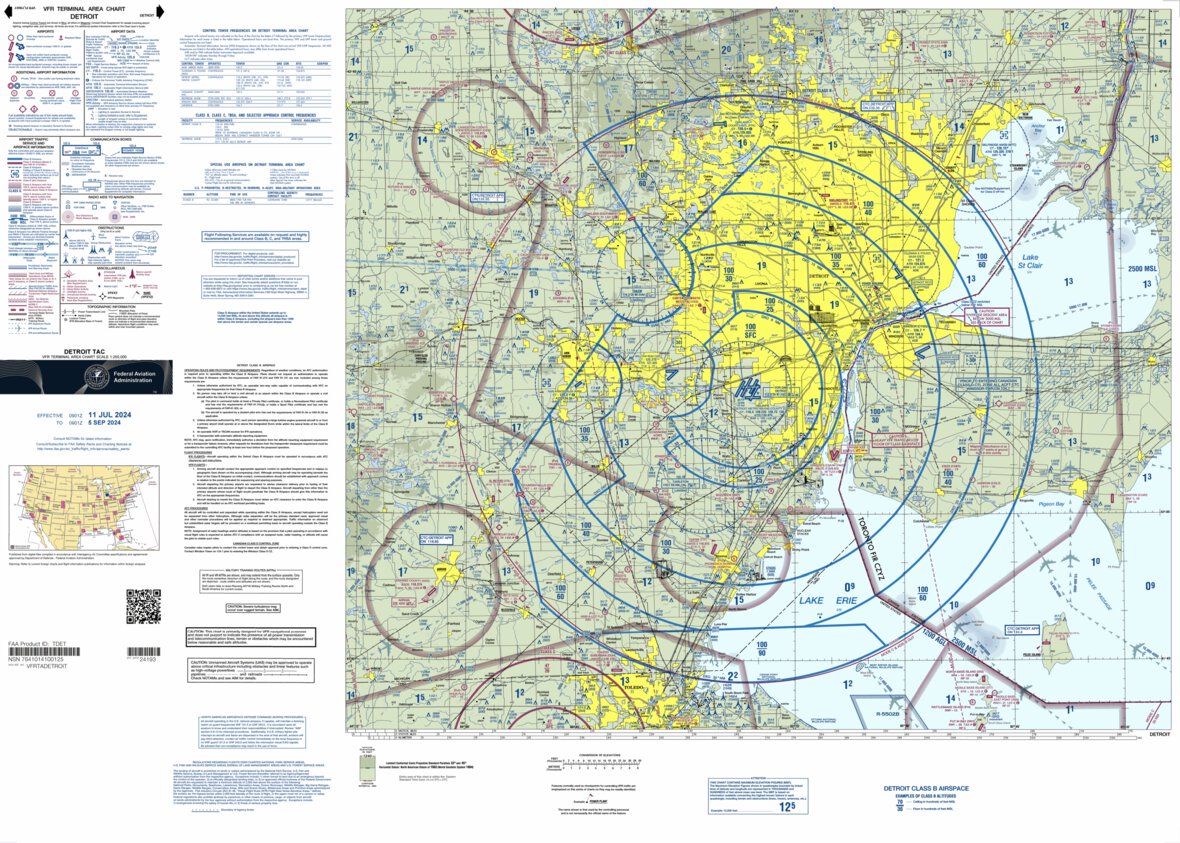 Detroit TAC Map by FAA: Federal Aviation Administration | Avenza Maps