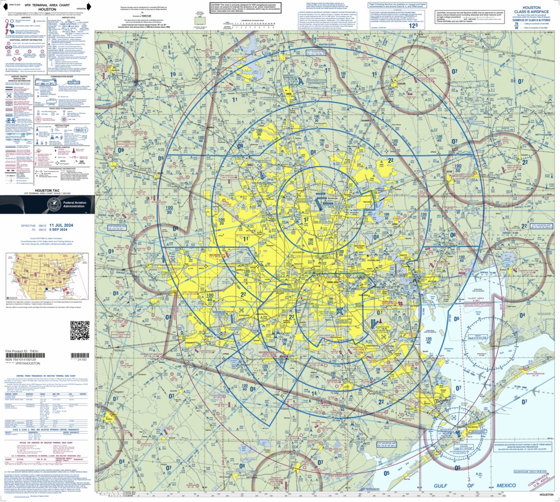 Houston TAC Map by FAA: Federal Aviation Administration | Avenza Maps