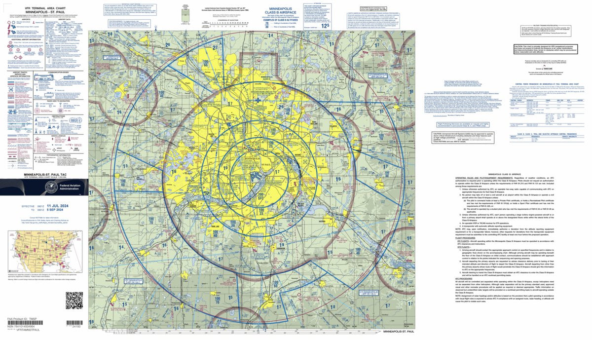 Minneapolis-St Paul TAC Map by FAA: Federal Aviation Administration ...