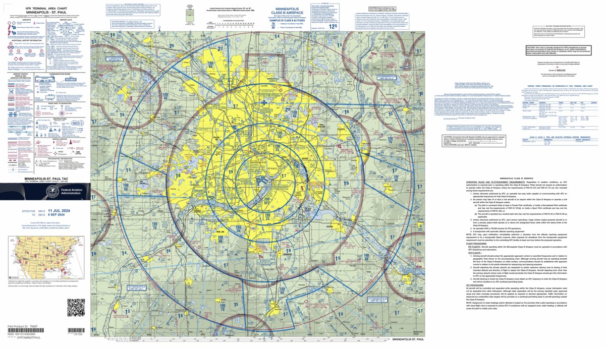 Minneapolis-St Paul TAC Map by FAA: Federal Aviation Administration ...