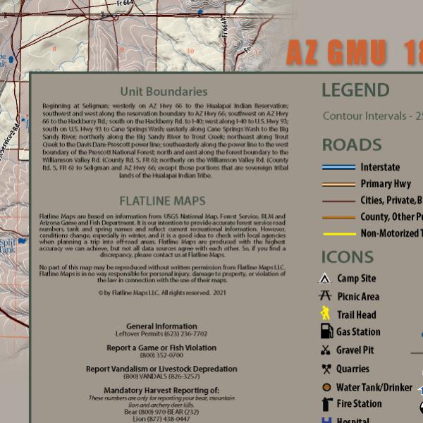 Arizona GMU 18A - FlatlineMaps 25 Map by Flatline Maps LLC | Avenza Maps