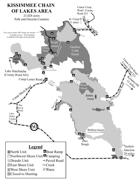 Kissimmee Chain of Lakes WMA Brochure Map by Florida Fish and Wildlife ...