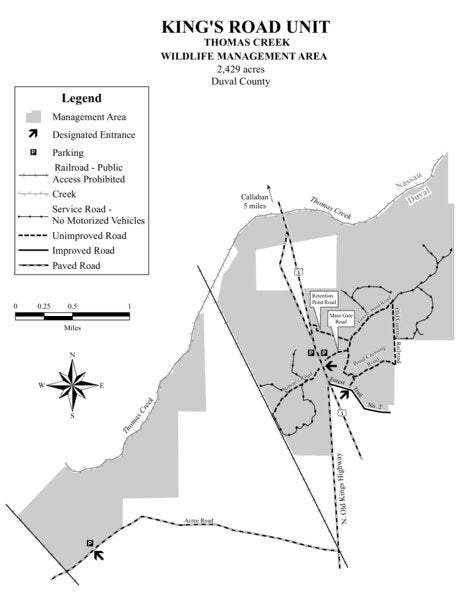 Thomas Creek WMA - Kings Road Unit Brochure Map by Florida Fish and ...