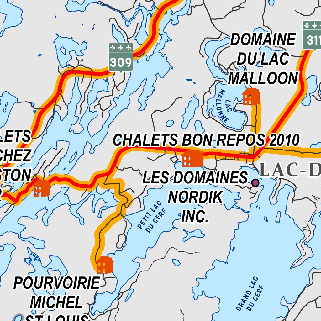 Carte d'accès en pourvoirie - Laurentides Sud Map by FPQ | Avenza Maps