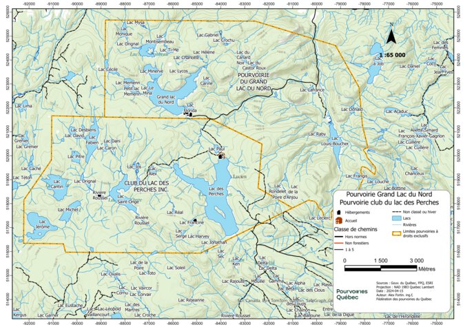 Pourvoirie Grand Lac du Nord et Club du Lac des Perches Map by FPQ ...
