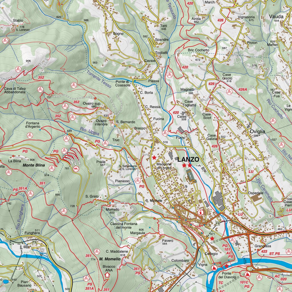 Carta 9 - Basse Valli di Lanzo - Alto Canavese Map by Fraternali ...