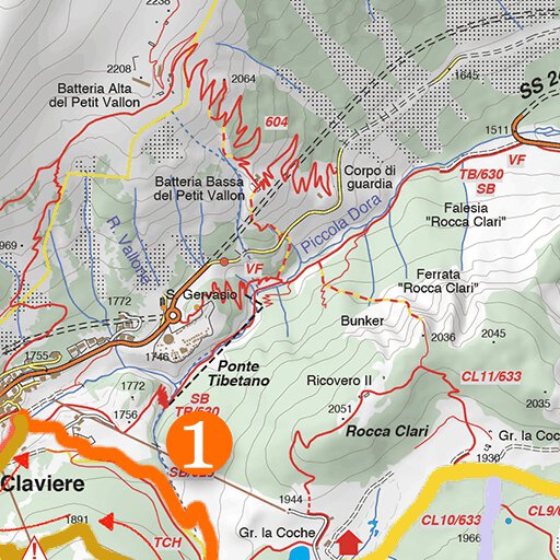 Claviere - Mappa Turistica MTB Map by Fraternali Editore | Avenza Maps