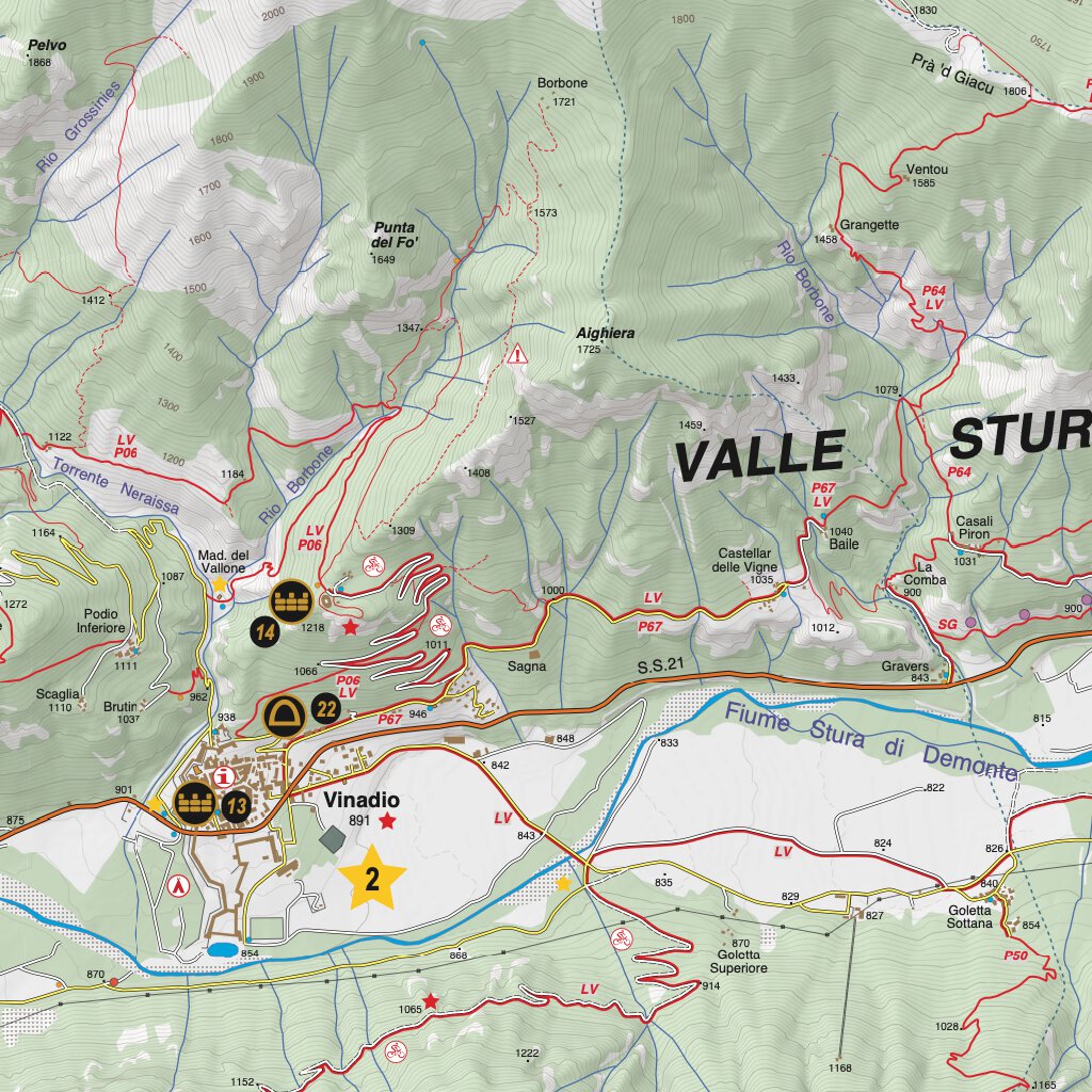 Fortificazioni Valle Stura di Demonte Map by Fraternali Editore ...