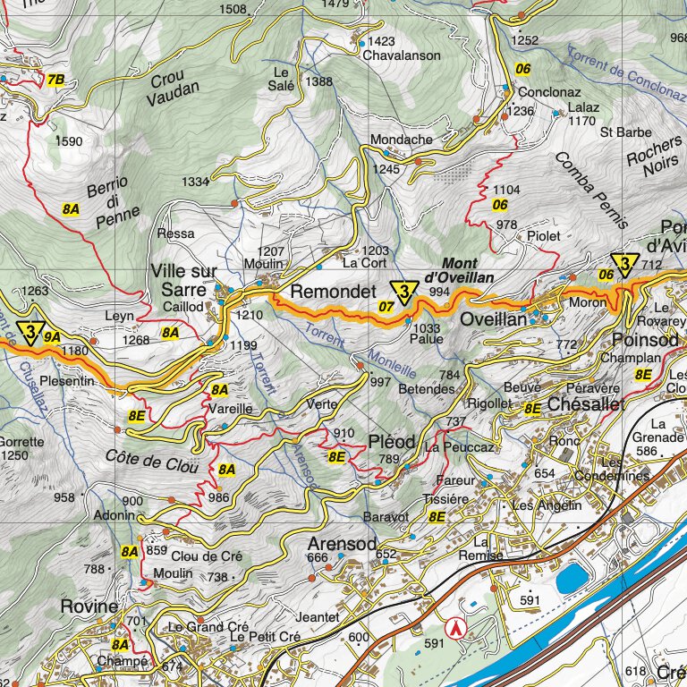 TMF - Tour du Mont Fallère / TrMR - Tour du Mont Rouge Map by ...
