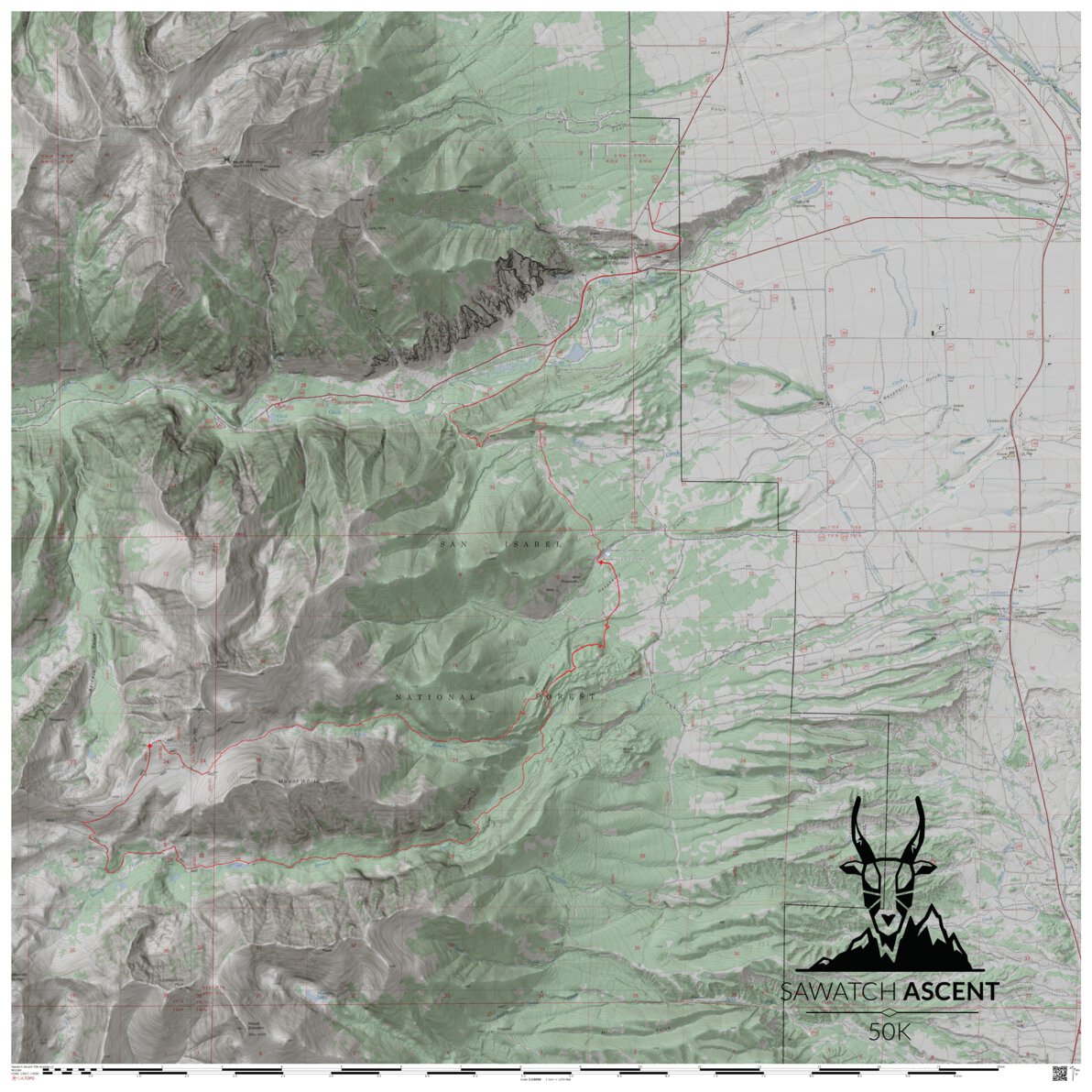 Sawatch Ascent 50k Map by Freestone Endurance | Avenza Maps