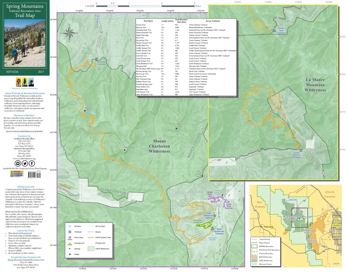 Spring Mountains National Recreation Area - Back Map by Friends of ...