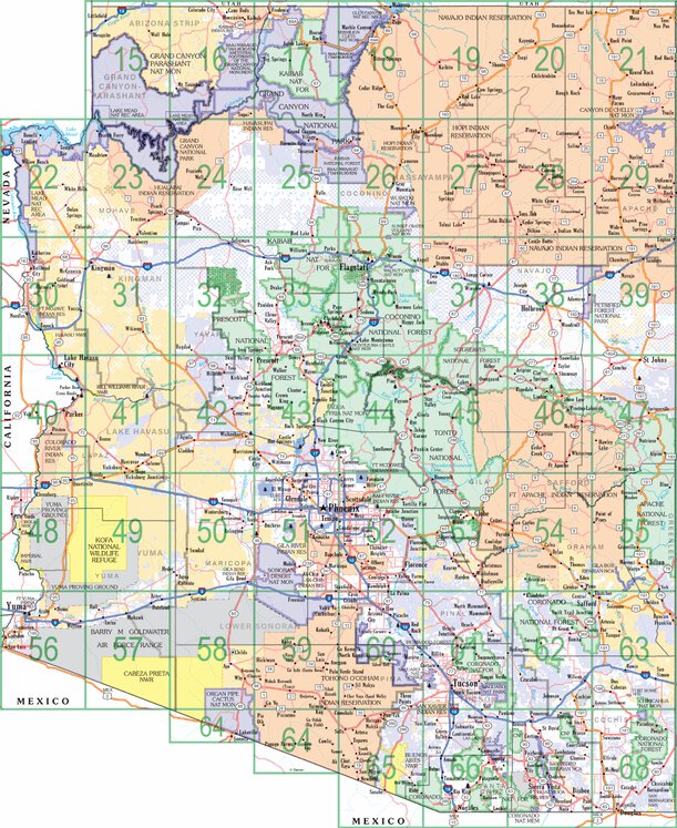 Arizona Atlas & Gazetteer- Overview Map by Garmin | Avenza Maps
