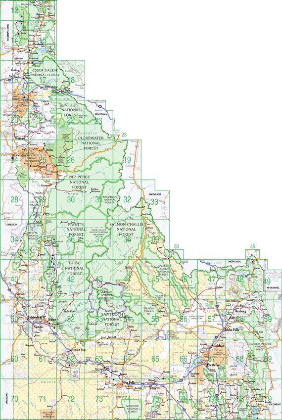 Idaho Atlas & Gazetteer Overview Map by Garmin | Avenza Maps