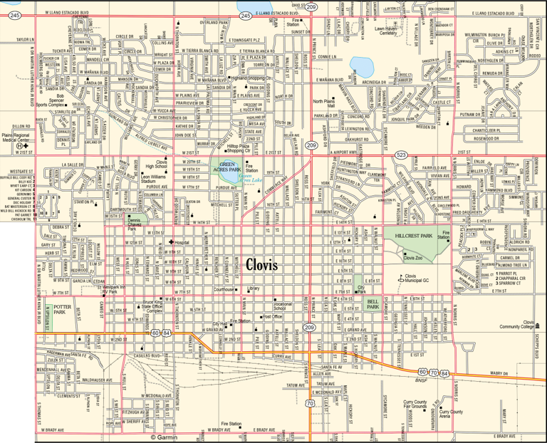 New Mexico Atlas & Gazetteer Clovis Map by Garmin | Avenza Maps