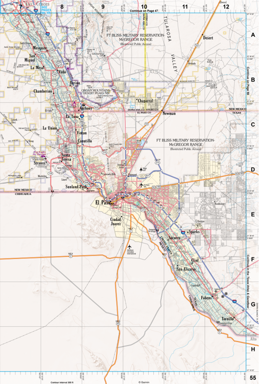 New Mexico Atlas & Gazetteer Page 55 Map by Garmin | Avenza Maps