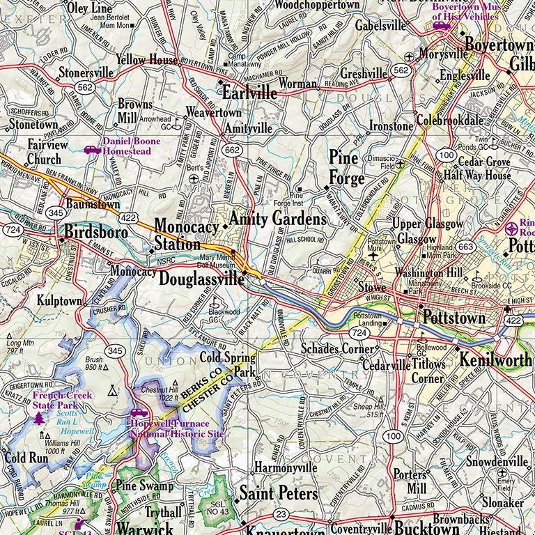 Pennsylvania Atlas & Gazetteer Map by Garmin | Avenza Maps