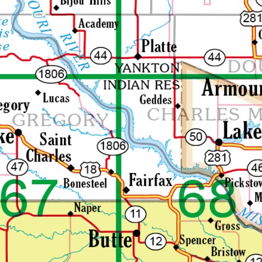 South Dakota Atlas & Gazetteer Overview Map by Garmin | Avenza Maps