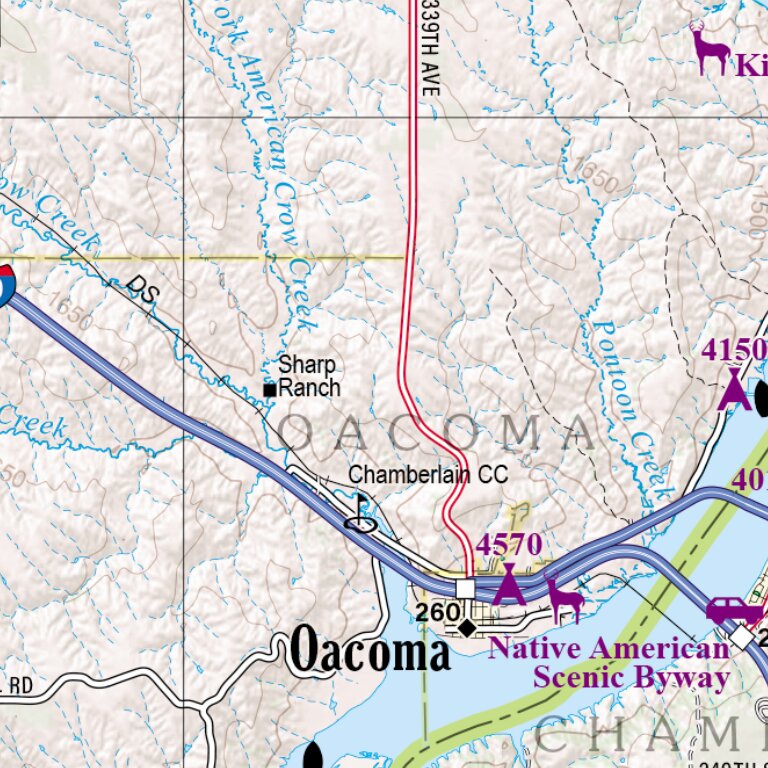 South Dakota Atlas & Gazetteer Page 55 Map by Garmin | Avenza Maps
